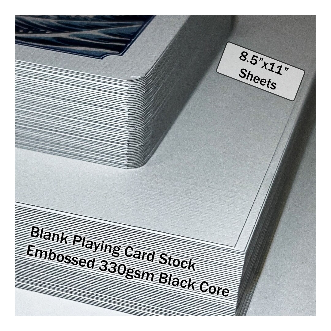 8.5x11 Packs Embossed Playing Card Stock 330gsm - Casino Stock 12pt ...