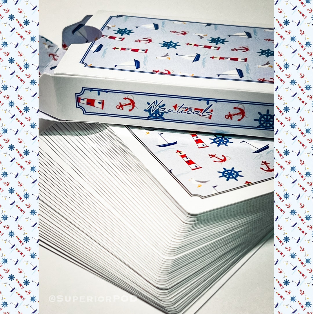 NAUTICAL Playing Cards, Sail Boat Playing Cards, Anchor Playing Cards ...