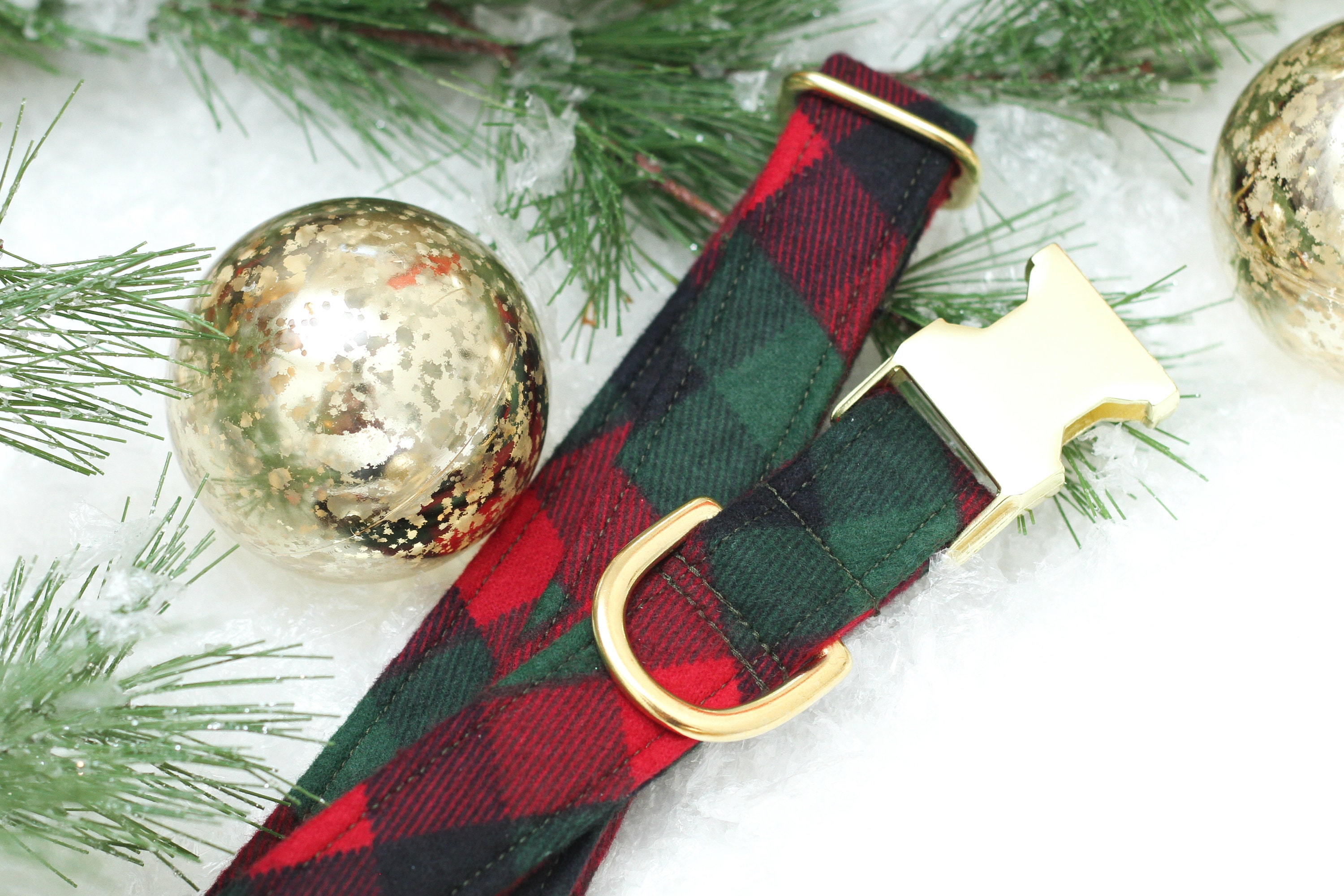 Red & Green Buffalo Plaid Dog Collar Christmas Dog Collar | Etsy
