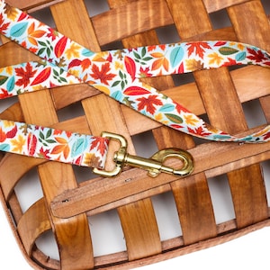 Fall Leaves Dog Leash - Webbing, Heavy Duty, Autumn, Fall, Maple Leaf ...