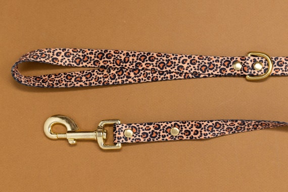 Paw Print Leopard Webbing Dog Leash Cheetah Webbing Heavy - Etsy