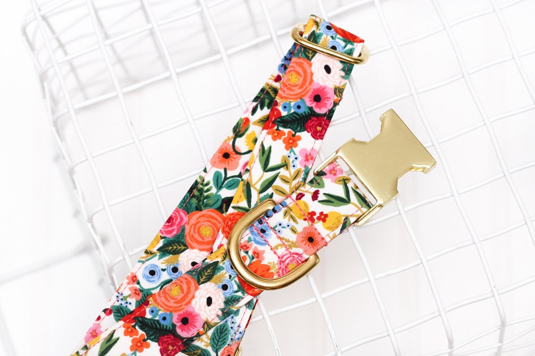 Rifle Paper Company Floral Dog Collar With Metal Buckle for Male or ...