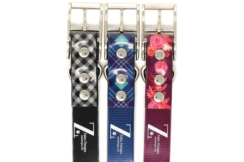 Plaid Waterproof Dog Collar Dirtproof Stinkproof: Blue and - Etsy