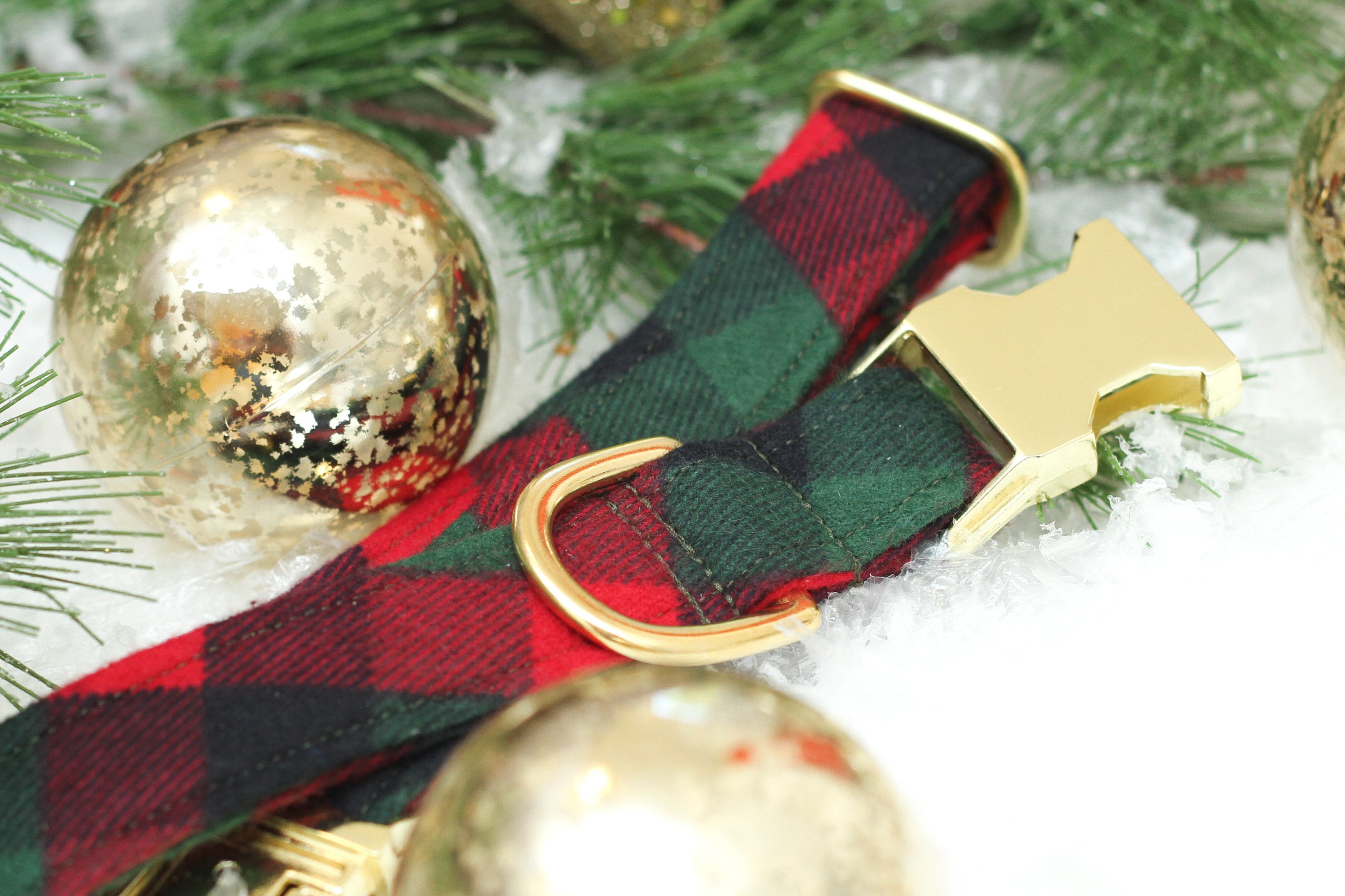 Red & Green Buffalo Plaid Dog Collar Christmas Dog Collar | Etsy