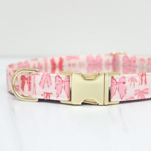 Pink Bows Dog Collar | Female Dog Collar | Girly Custom Dog Collar ...
