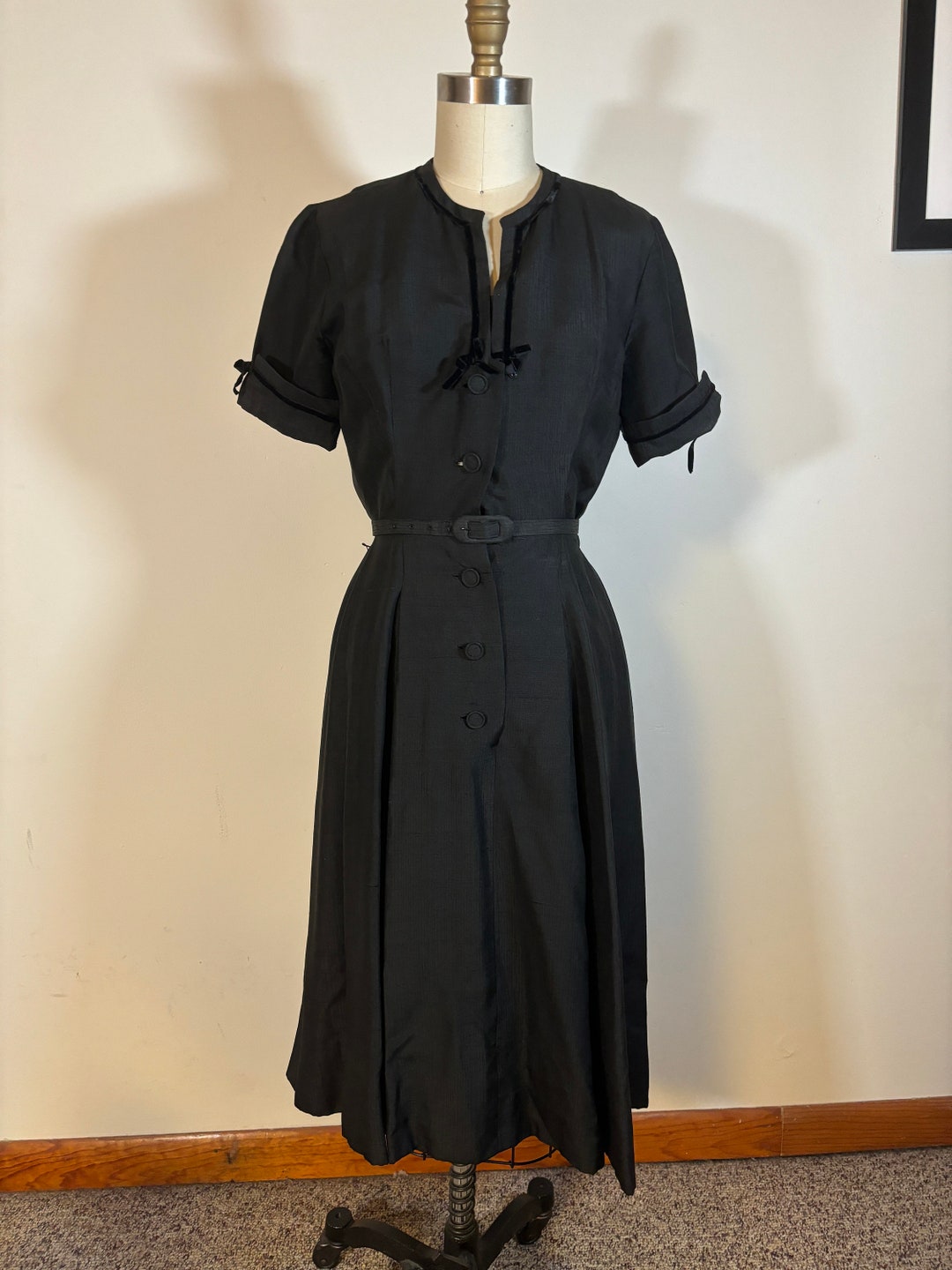 Handmade 1950s Black Dress - Etsy