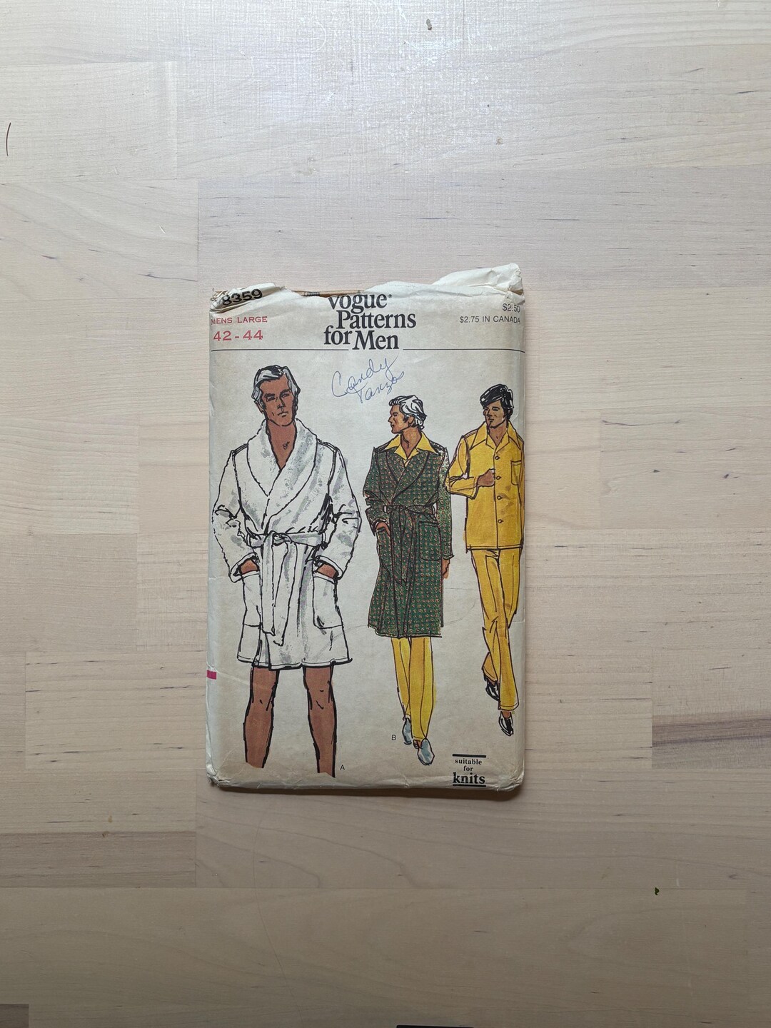 Vogue Patterns for Men 8359 Vintage 1980s Robe and Pajama Sewing ...