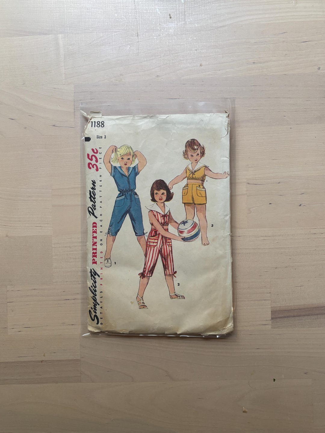 Simplicity 1188 Vintage 1955 Playsuits Toddler Sewing Pattern 22 Inch ...