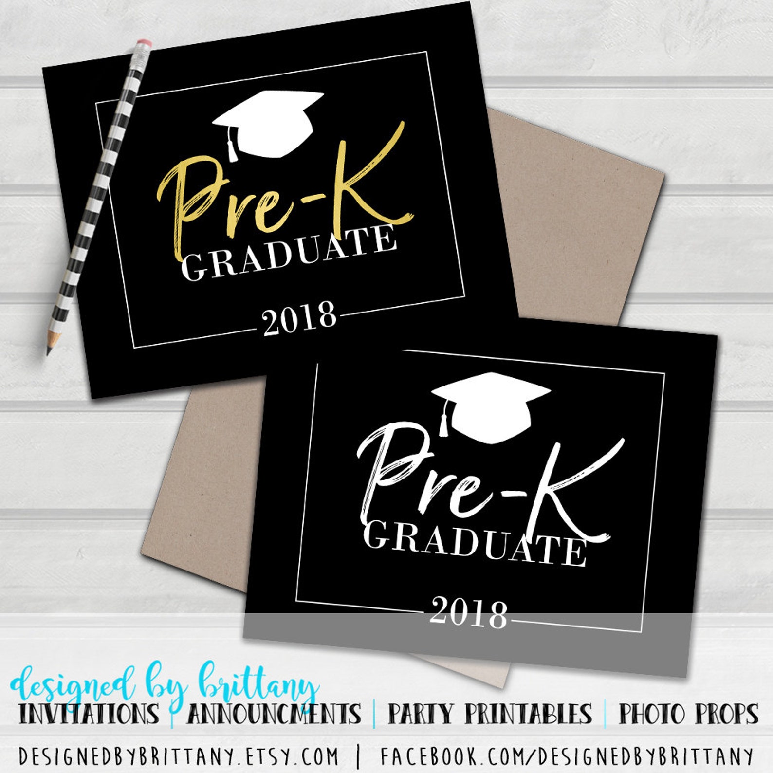 2018 Pre-k Graduation Sign Pre-k Grad Pre-k Graduate Black | Etsy