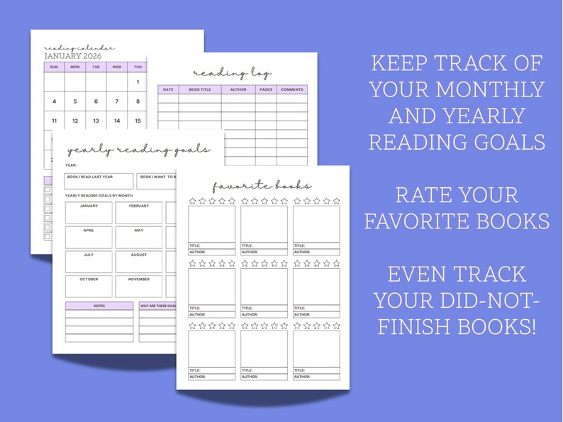 2026 Reading Journal: Printable, Screen-free Book Tracker (digital ...