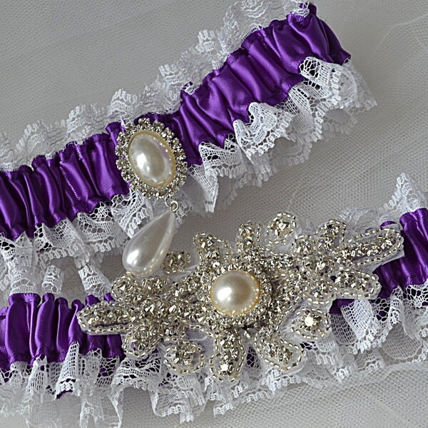 Purple Bridal Garter - Etsy