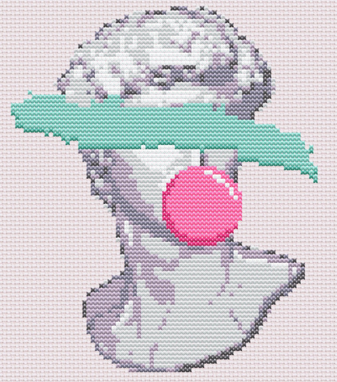 David Vibes Vaporwave Cross Stitch Pattern Digital PDF 7 Inches X 6 Inches - Etsy