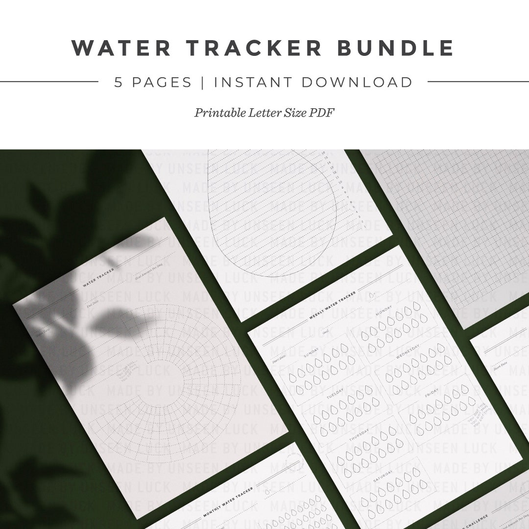 Water Tracker, Water Bottle Tracker, Monthly Water Trackers ...