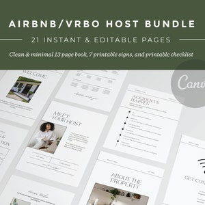 Minimal Airbnb/vrbo Host Bundle, Printable/editable Cleaning Checklists ...
