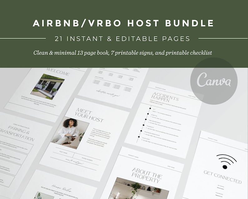 Minimal Airbnb/vrbo Host Bundle, Printable/editable Cleaning Checklists ...