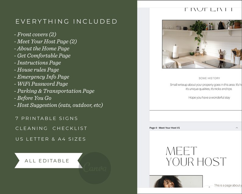 Minimal Airbnb/vrbo Host Bundle, Printable/editable Cleaning Checklists ...
