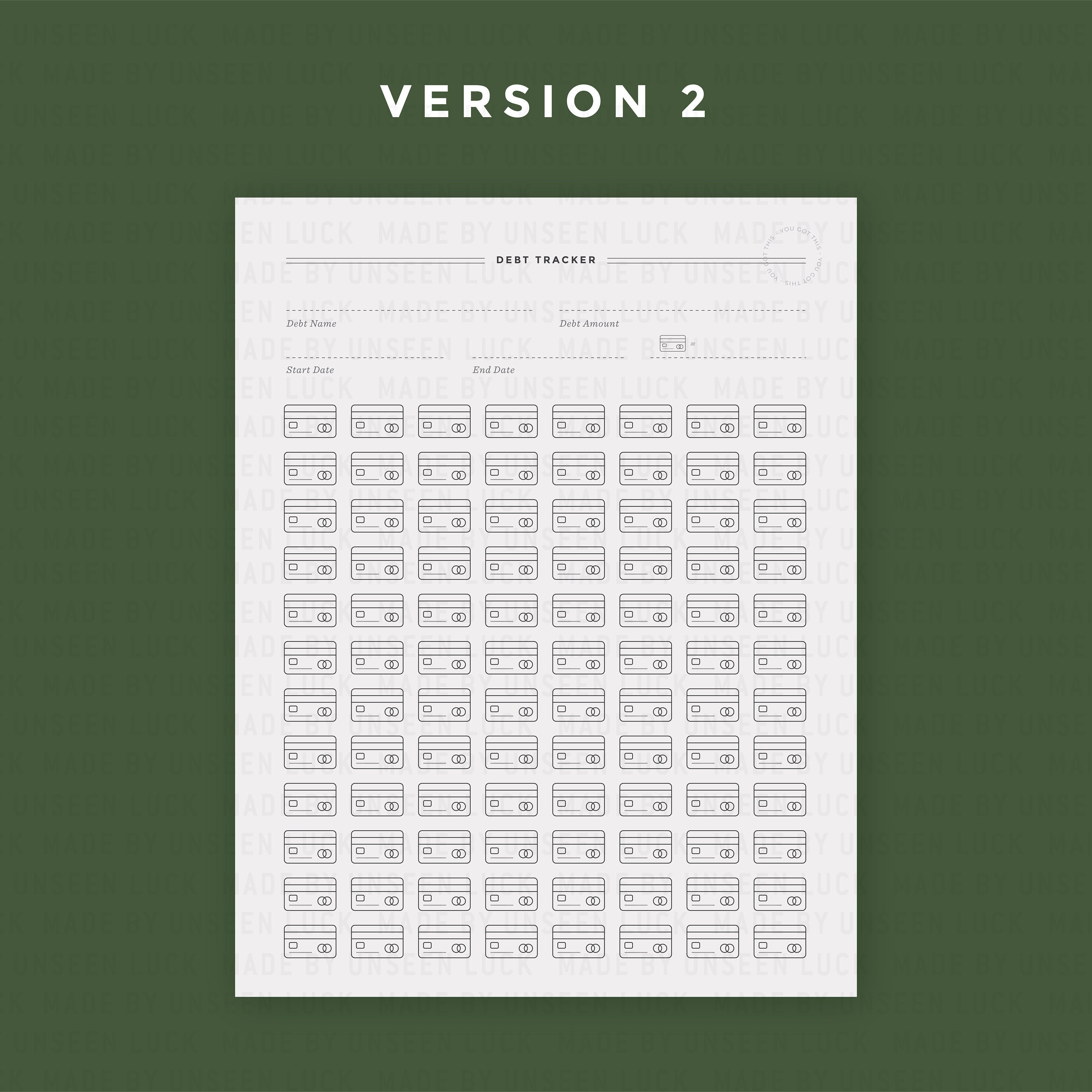 Debt Tracker Printable Bundle, Debt Tracker Coloring, Minimalist ...