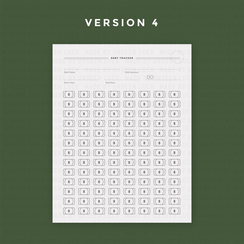 Debt Tracker Printable Bundle, Debt Tracker Coloring, Minimalist ...