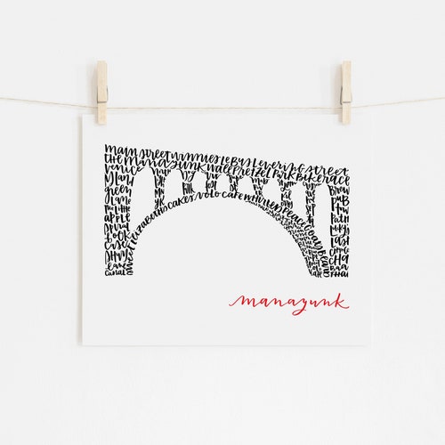Manayunk Bridge Philadelphia PA Poster Print Art Skyline Item - Etsy