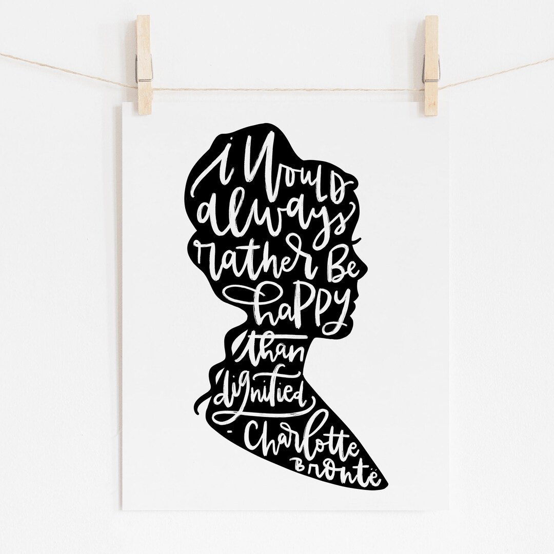 Charlotte Bronte Quote Illustration Print - Etsy
