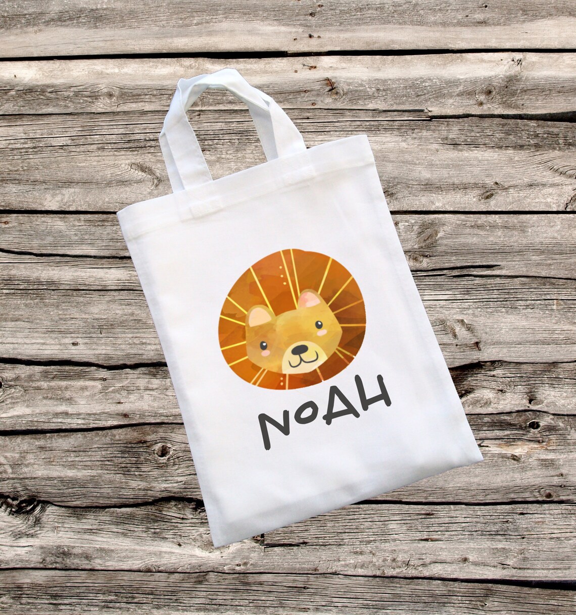 Personalised Lion Bag for Kids' Mini Cotton Bag for - Etsy UK