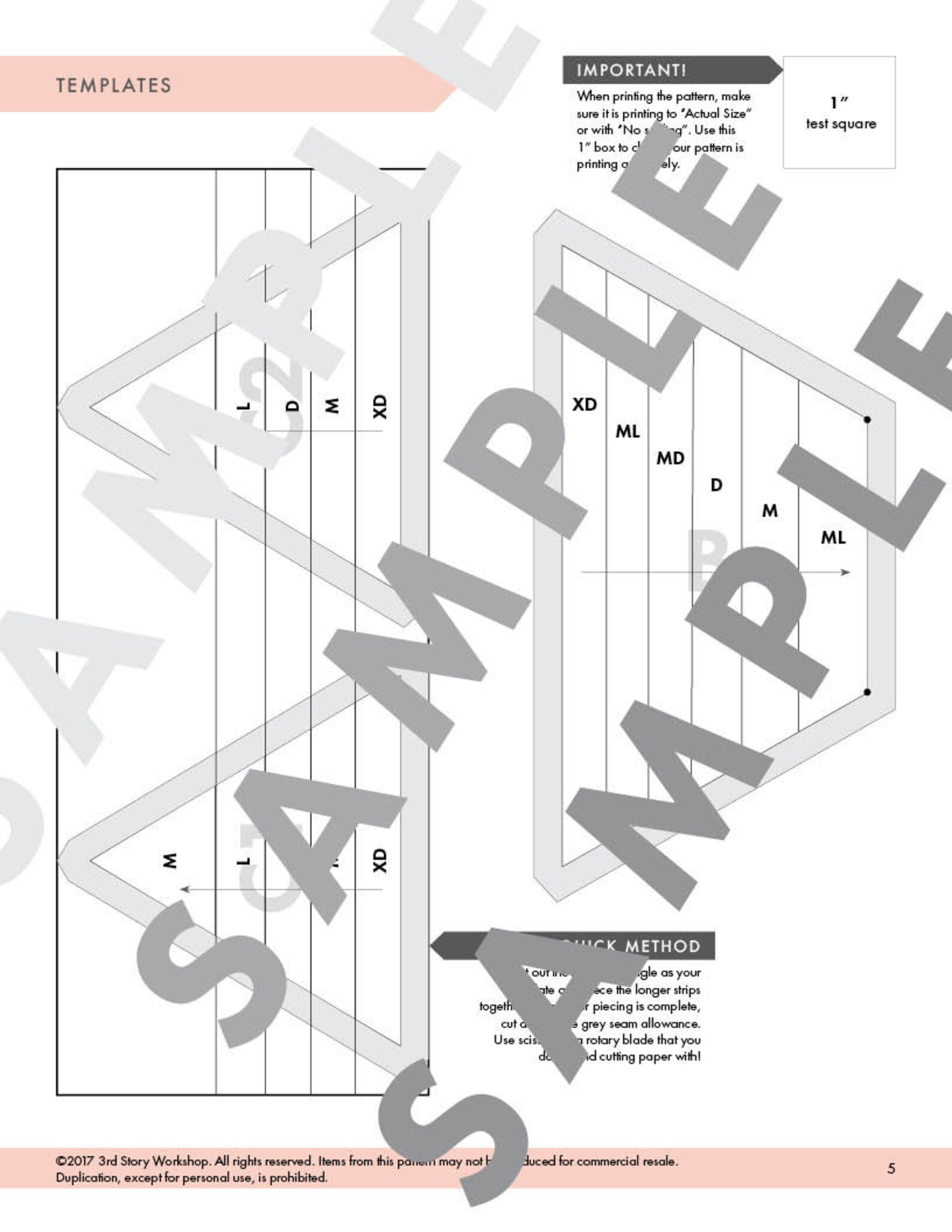 Gemstone Paper Piecing Pattern - Emerald Cut - Jewel Quilting Pattern ...