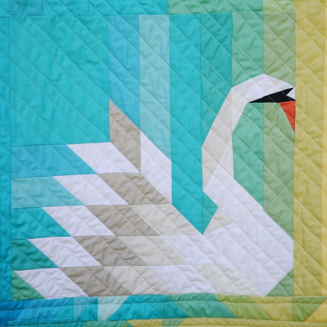 Swan Quilt Block PDF Pattern - 20" X 20" - Paper Piecing - Modern Quilt ...
