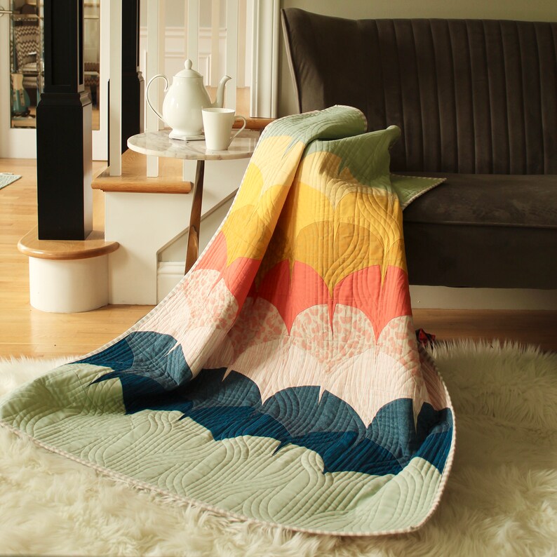 Modern Improv Quilt PDF Pattern Ginkgo Quilt / Leaf Quilt - Etsy Canada