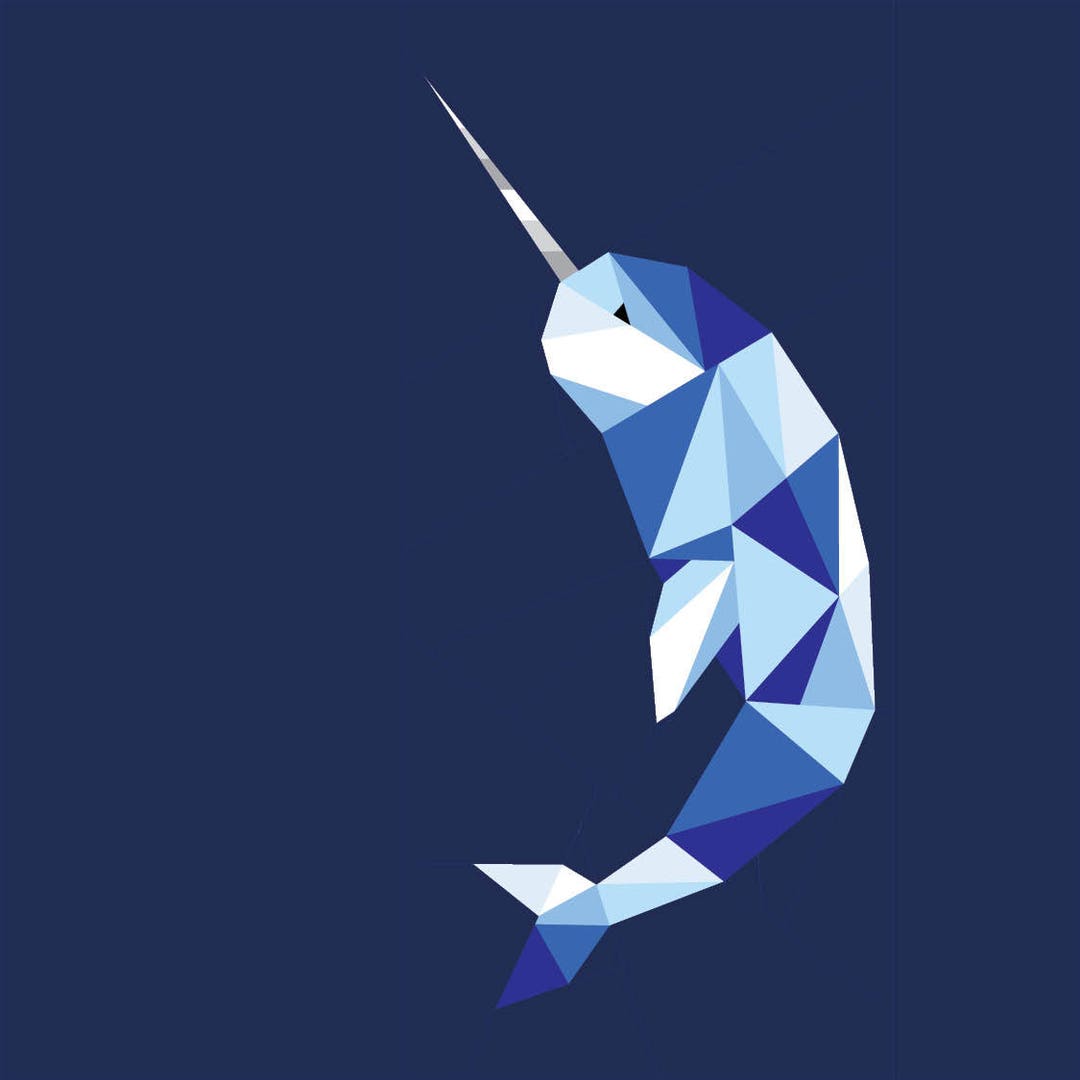 Dancing Narwhal #2 Paper Piecing Pattern With Beluga Option - 16" X 16 ...
