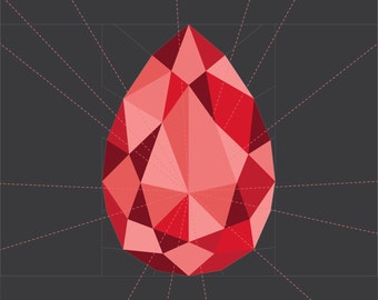 Diamond Paper Piecing Pattern Round Cut Gemstone Jewel Quilting Pattern ...