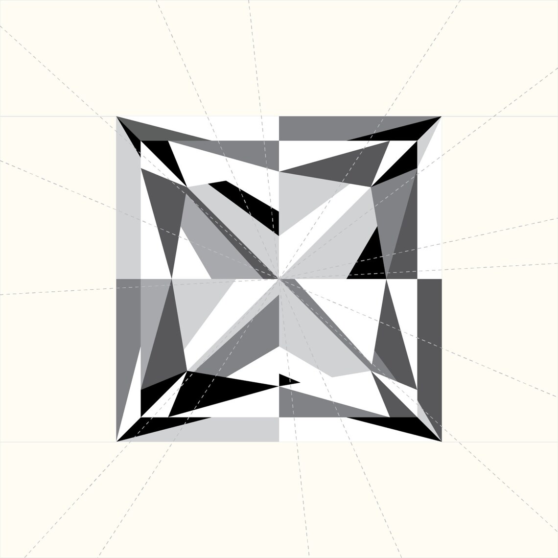 Square Diamond Paper Piecing Pattern - Princess Cut - Gemstone/jewel ...