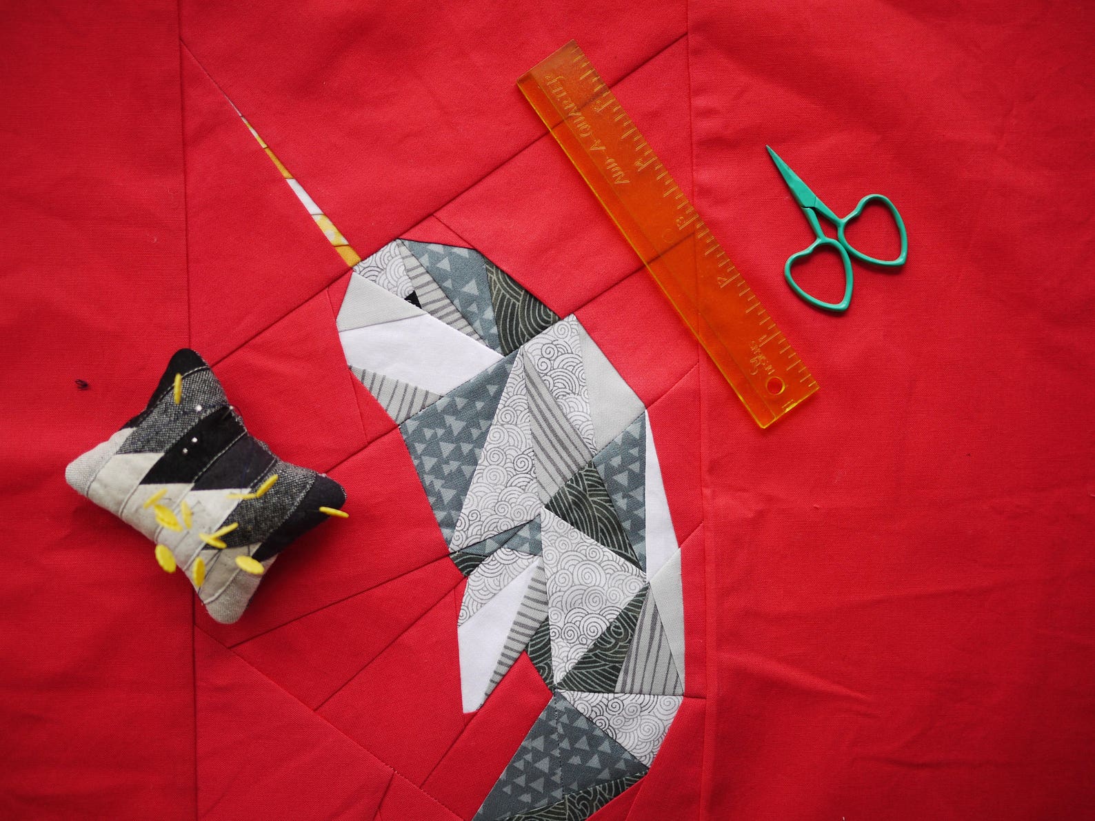 Dancing Narwhal #2 Paper Piecing Pattern With Beluga Option - 16" X 16 ...