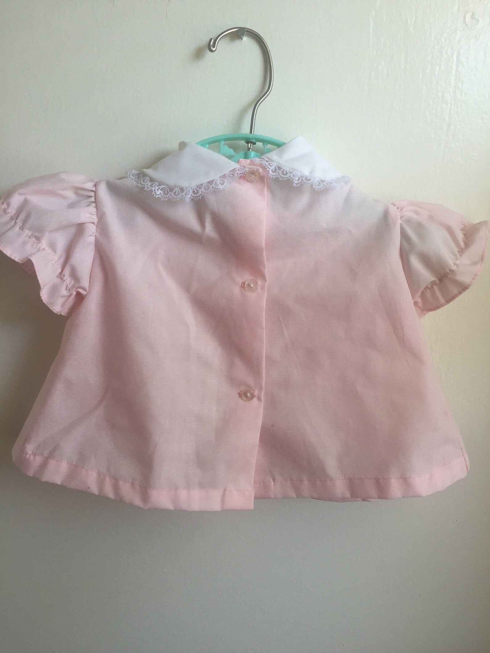 VTG Baby Dress Pink Sz 6M White Lace Flowers - Etsy