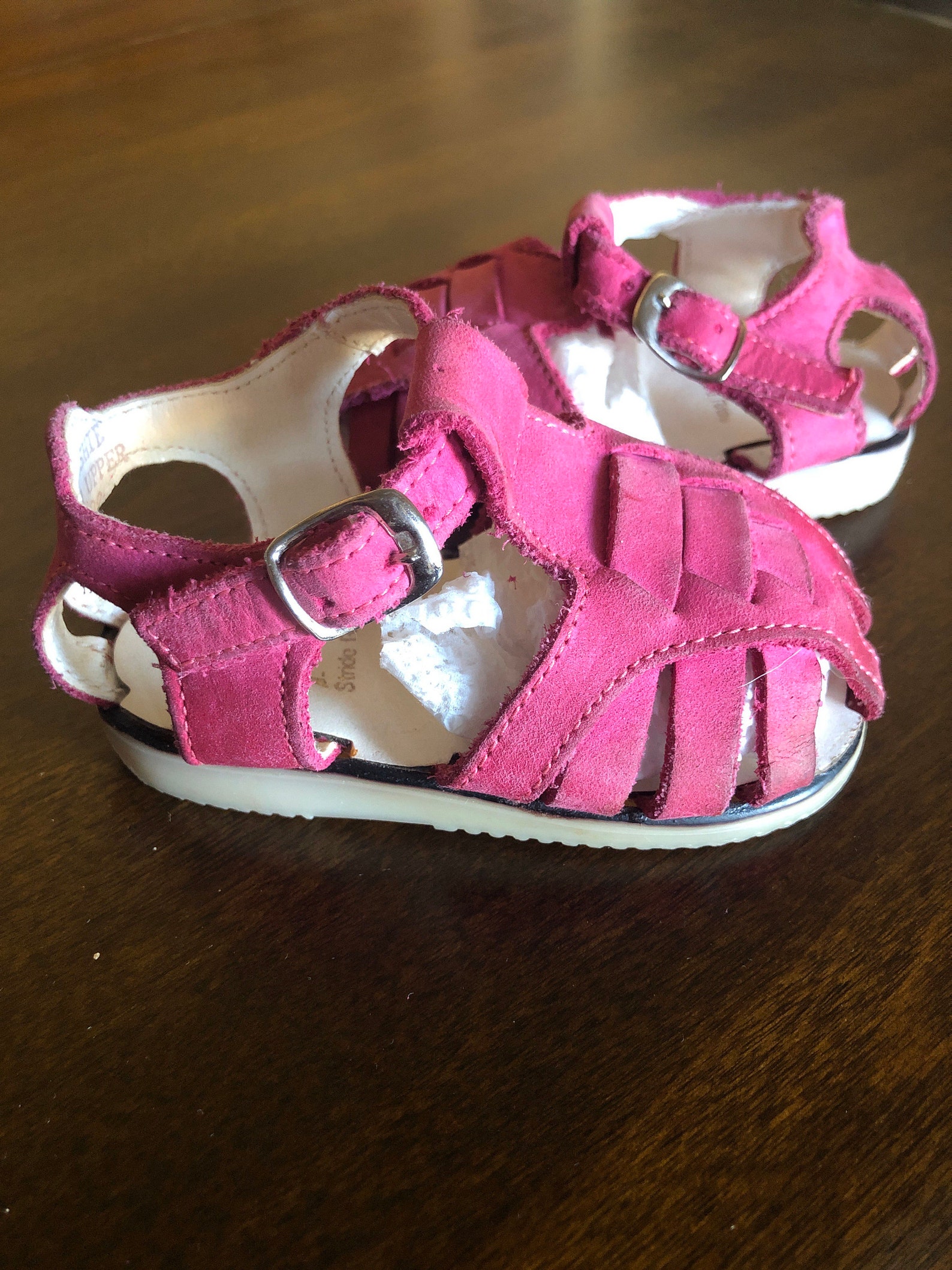 Vintage Stride Rite Sandals Hot Pink Leather Sz 2 Infant - Etsy