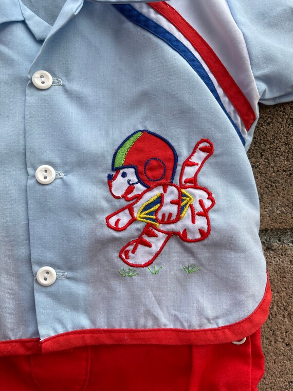Vintage Outfit Football Tiger Plastic Pants Sz 3/6M - Gem