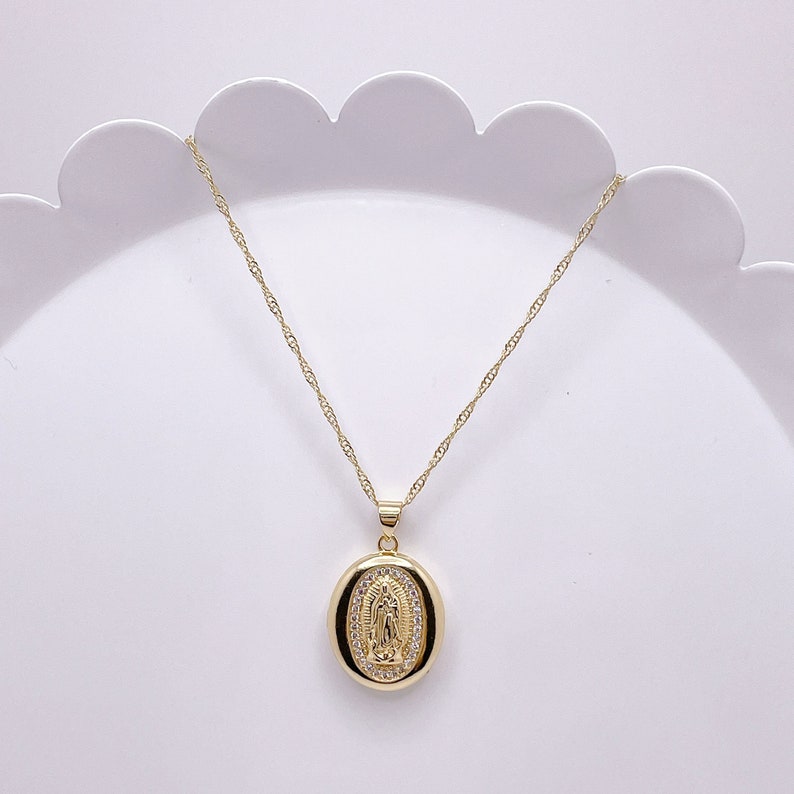 Gold Virgin Mary Locket Necklace. Mother Mary Locket. - Etsy