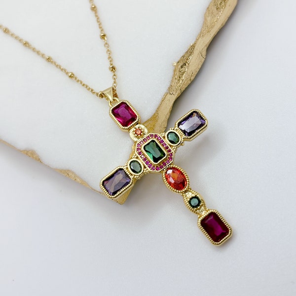 Vintage Cross Necklace - Etsy