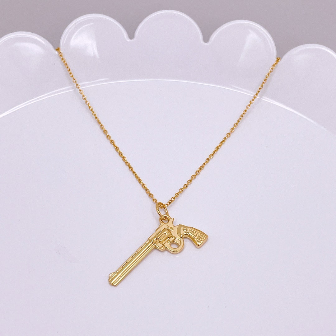 Pistol Gun Necklace. Revolver Pendant Necklace. Gun Jewelry. for Men ...