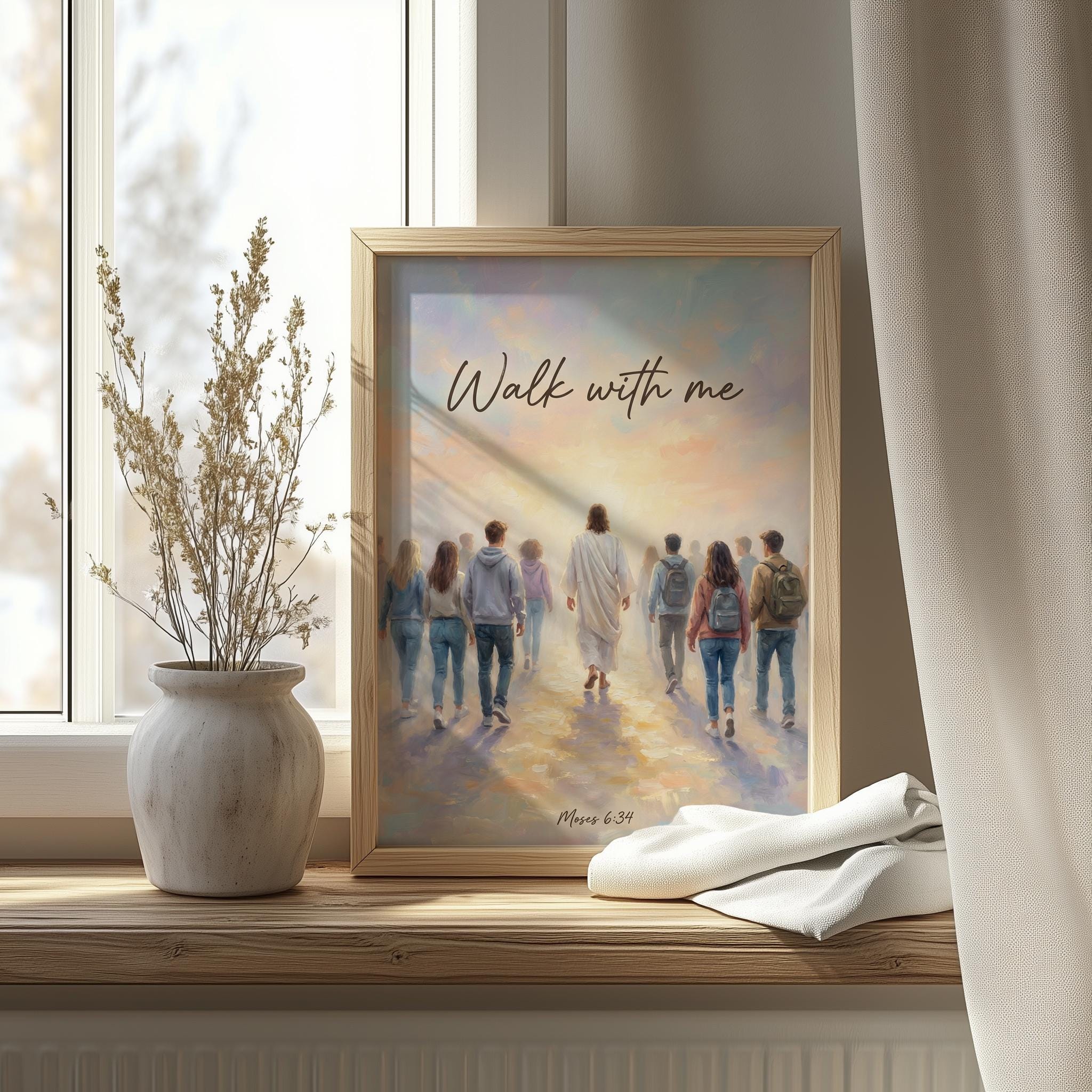 LDS 2026 Youth Theme Art, Walk With Me LDS Theme Painting, Jesus ...