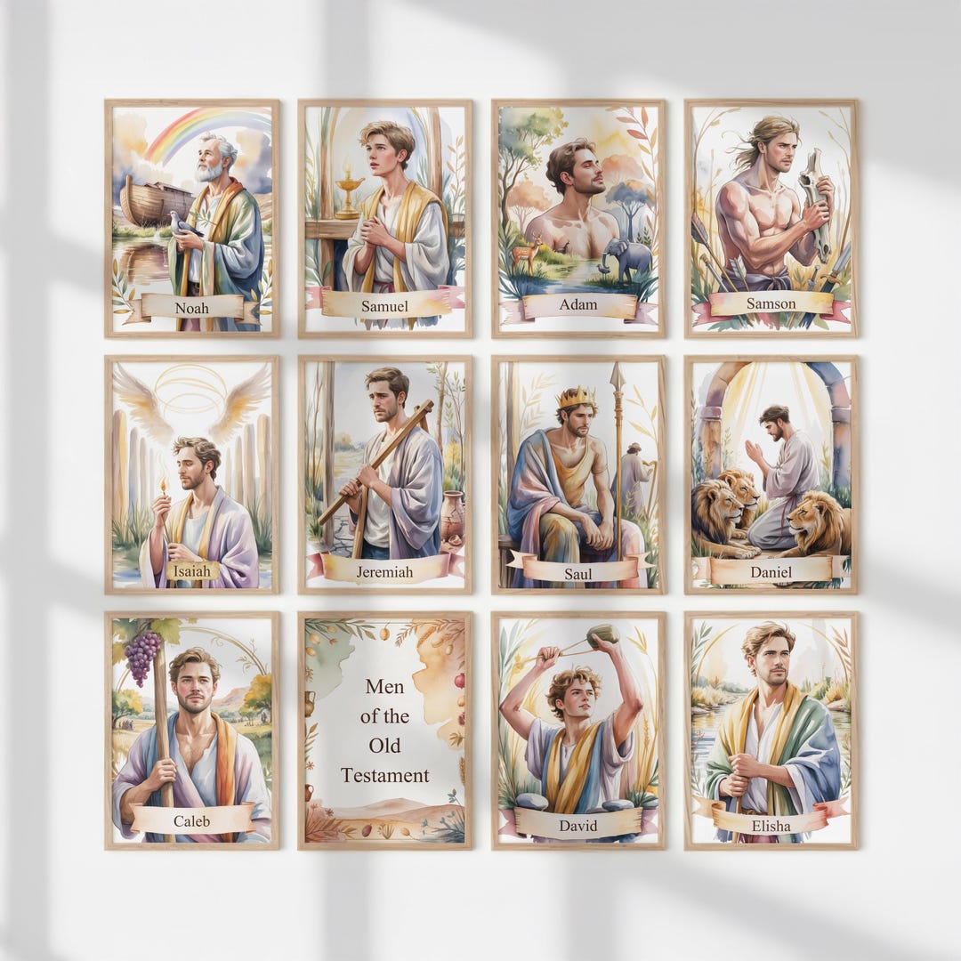 23 Men of the Old Testament Scripture Cards, Bible Character Study Deck ...