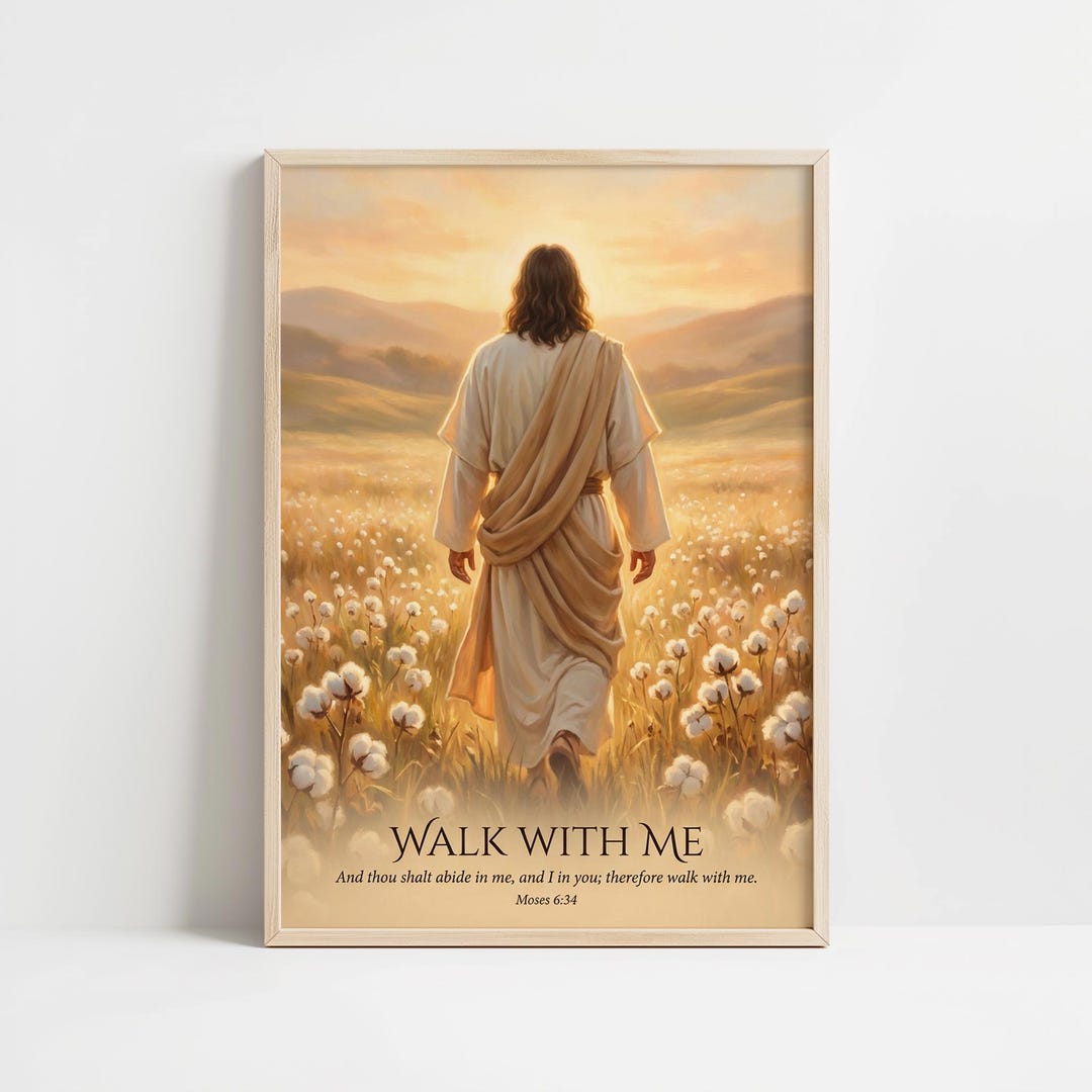 Walk With Me LDS Theme Printable Art - Serene Jesus Figure, Spiritual ...