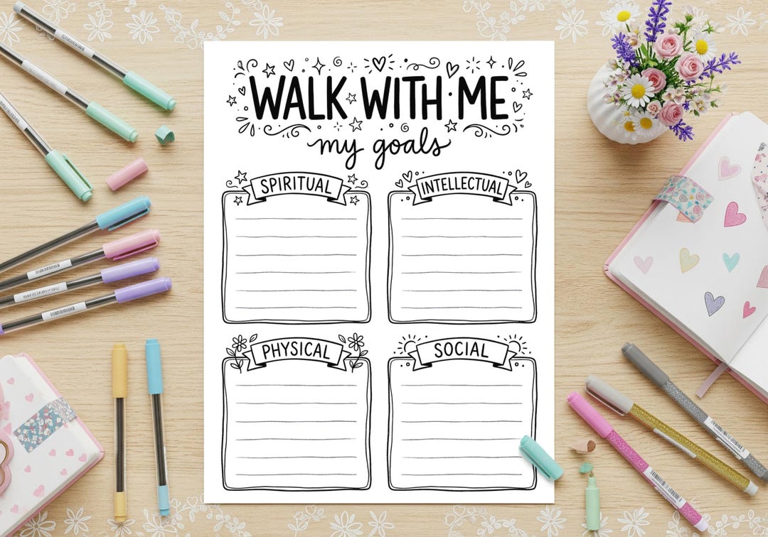 2026 LDS Youth Goal Sheet Theme Printable, Walk With Me, LDS Youth ...