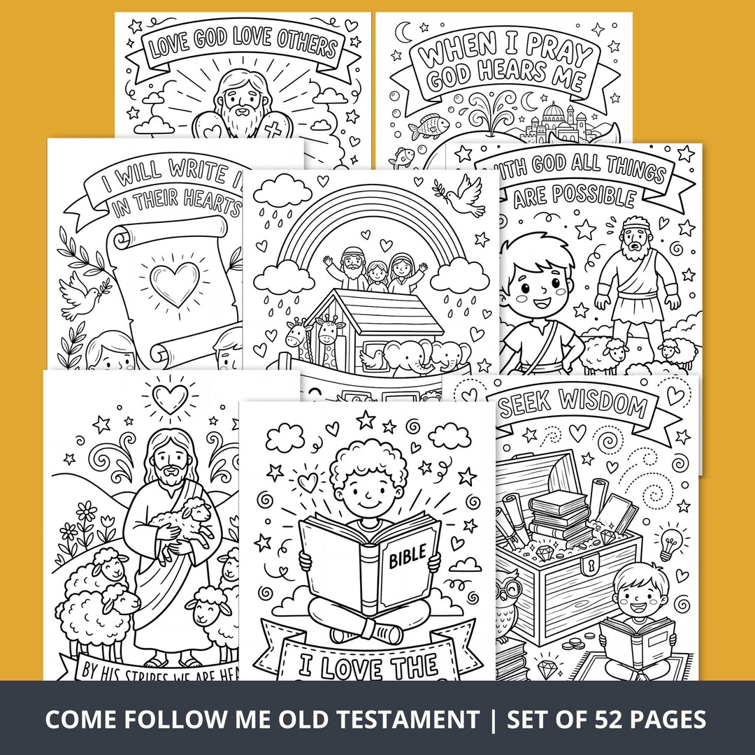 52 Pages Come Follow Me 2026 Coloring Pages, Old Testament Coloring ...
