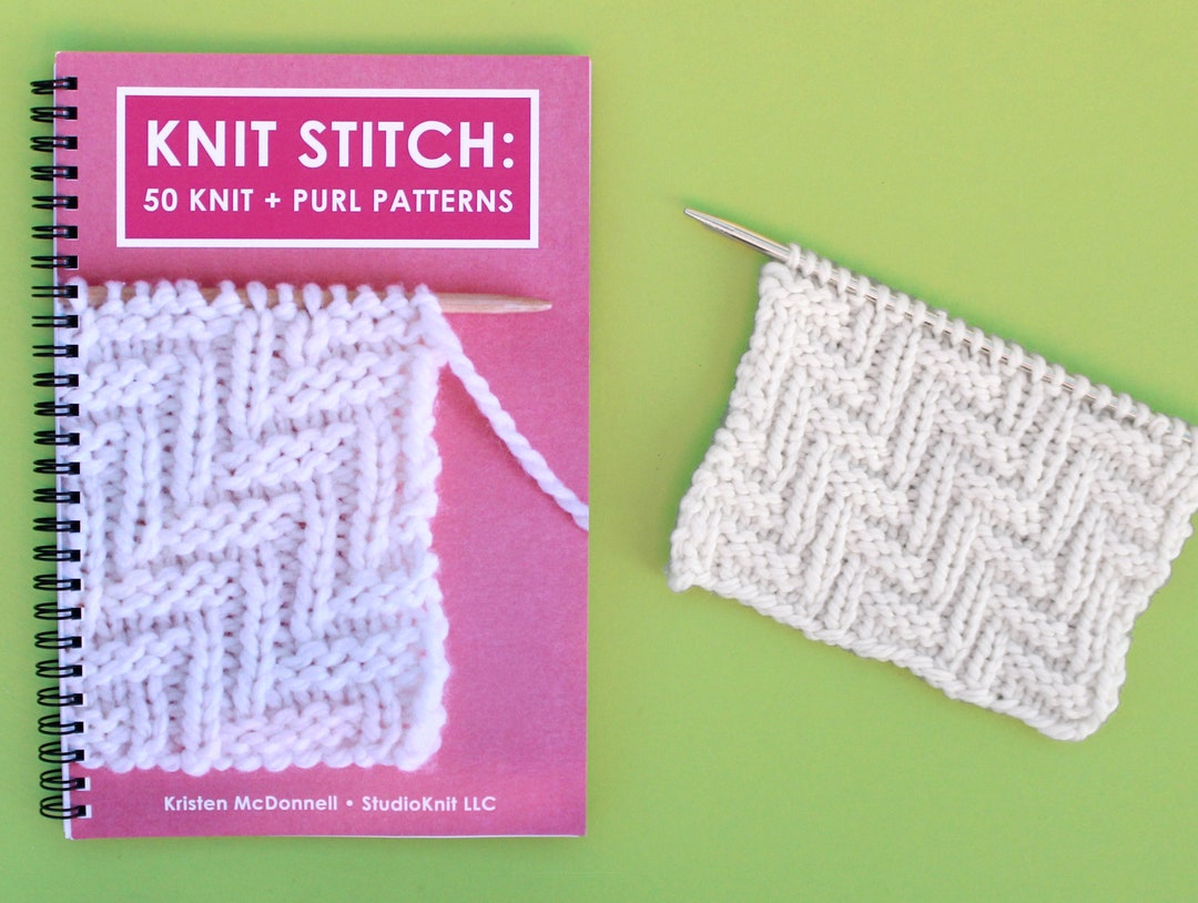 Knit Stitch Pattern Book: 50 Knit & Purl Designs, Lay Flat Binding - Etsy
