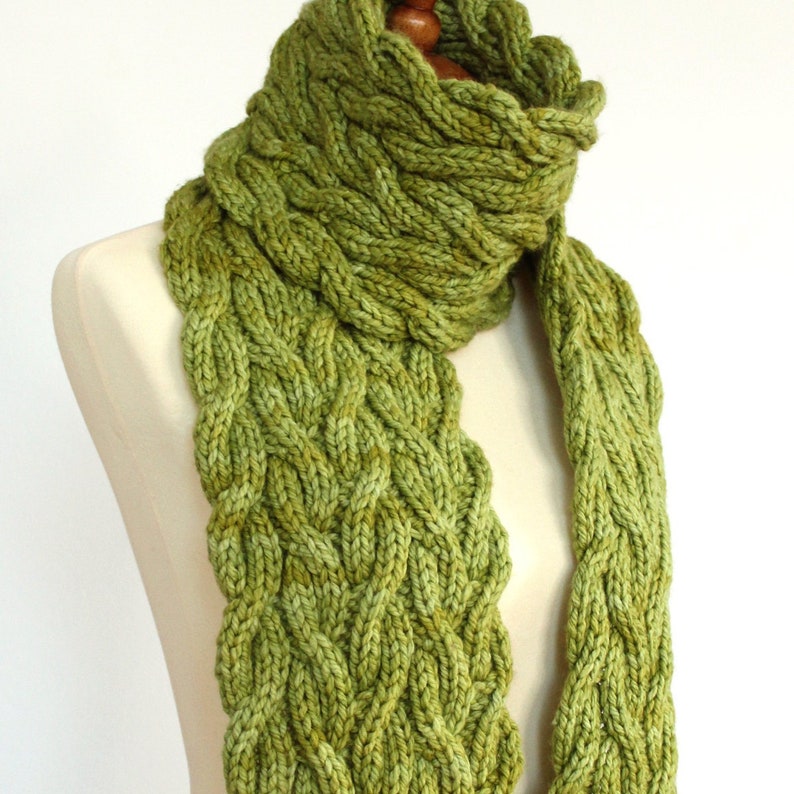 Meadow Vine Reversible Cable Scarf Knitting Pattern PDF - Etsy