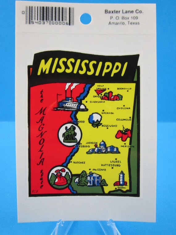 Vintage... MISSISSIPPI STATE Sticker / Decal | Etsy