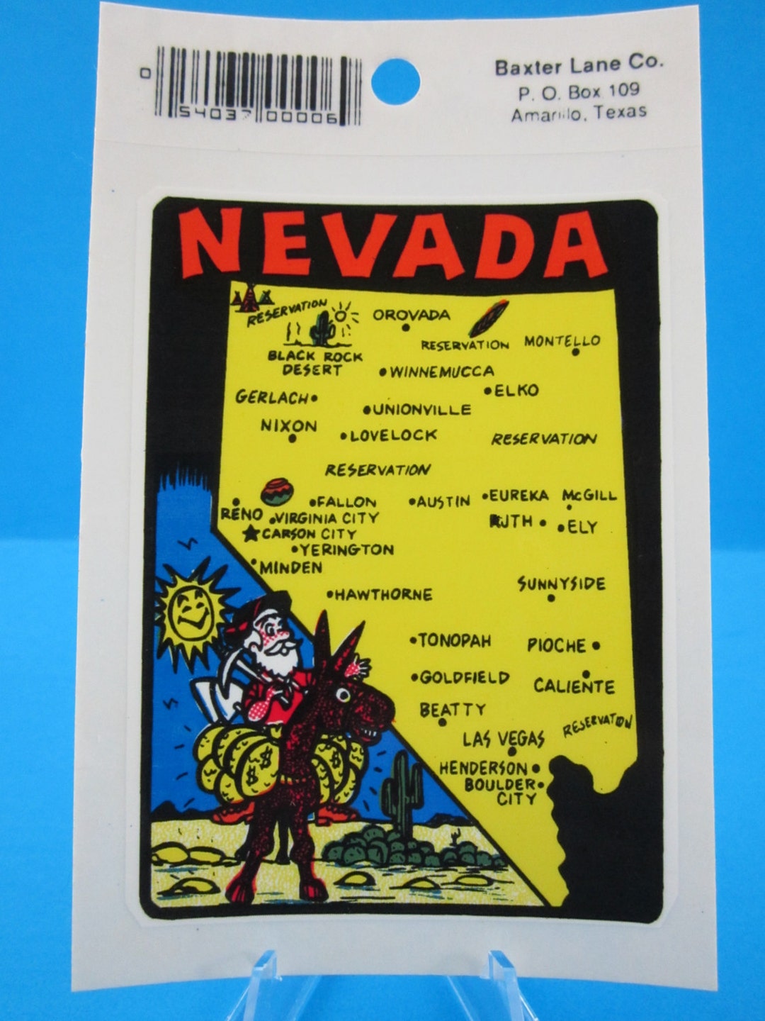Vintage... nevada State Sticker / Decal new Old Stock - Etsy