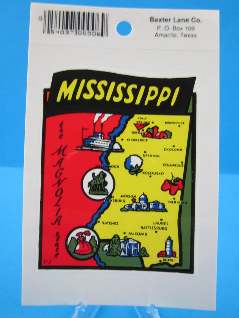 Vintage... mississippi State Sticker / Decal new Old Stock - Etsy