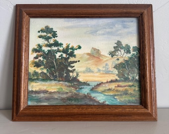 Vintage Ann Rutter Original Framed Watercolor Painting, Landscape - Etsy