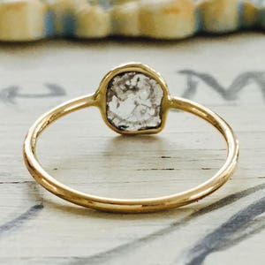 Gorgeous Sliced Diamond 14 Kt ,diamond Slice Ring, Raw Diamond Ring ...